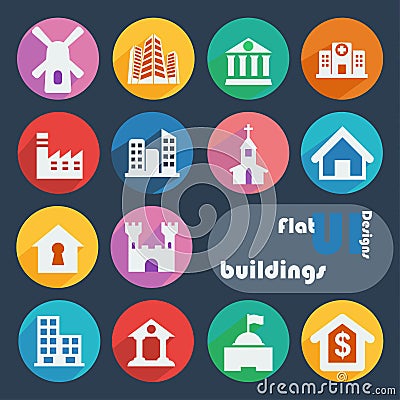 Flat Ui Design Icons. Multimedia. Stock Vector - Illustration of ...