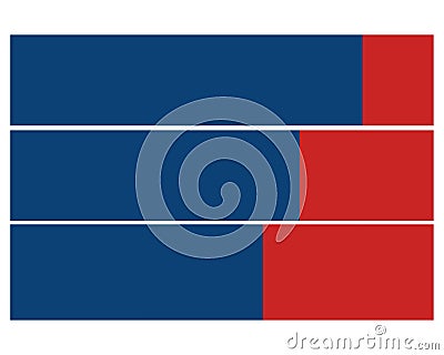 Flat Design Template Aggregated Bar Chart Gradation In Blue And Red ...