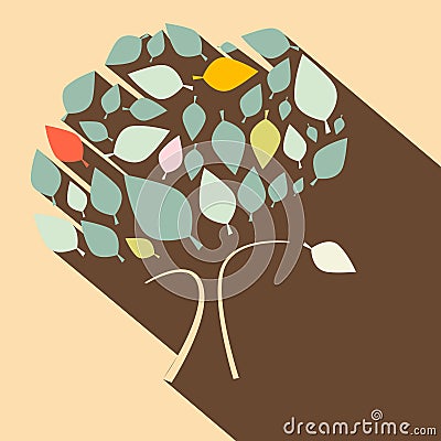 Flat Design Vector Retro Tree | CartoonDealer.com #48028570