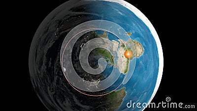 Flat Earth 3D Model. Top View With A Clouds Layer. Day And Night ...
