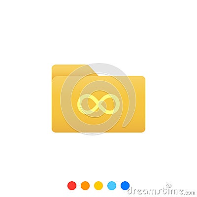 Flat Folder Design Element With Infinity Symbol,Folder Icon,Vector And ...