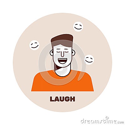 Flat Image Of A Laughing Man. Vector Illustration | CartoonDealer.com ...