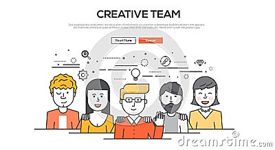 Flat Line Design Graphic Image Concept Stock Vector - Image: 61138836