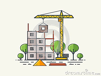 Flat Line Under Construction. Cartoon Vector | CartoonDealer.com #67653277