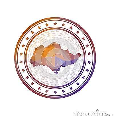 Flat Low Poly Stamp Of Sentosa. Cartoon Vector | CartoonDealer.com ...