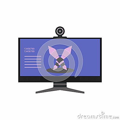 Flat Modern Design Vector Illustration Concept Of Computer Monitor ...