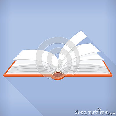 Flat Open Book Design Cartoon Style Symbol Illustration Drawing ...