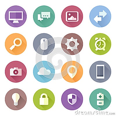 Flat Tech Icons Stock Vector - Image: 51050529