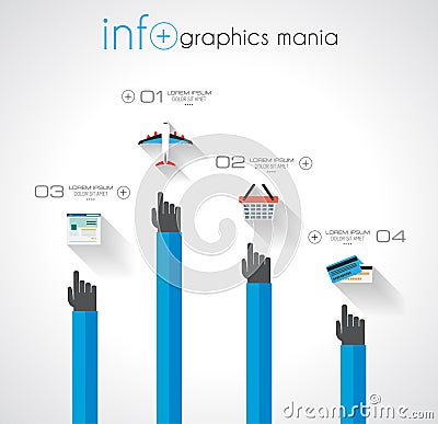 Flat UI Design Concepts For Unique Infographics Vector Illustration ...