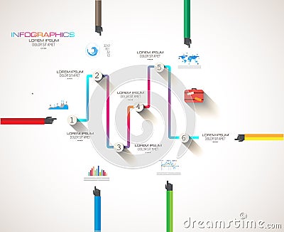 Flat UI Design Concepts For Unique Infographics Cartoon Vector ...