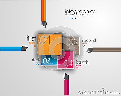 Flat UI Design Concepts For Unique Infographics Vector Illustration ...