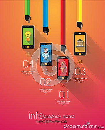 Flat UI Design Concepts For Unique Infographics Vector Illustration ...