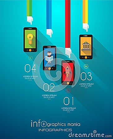 Flat UI Design Concepts For Unique Infographics Vector Illustration ...