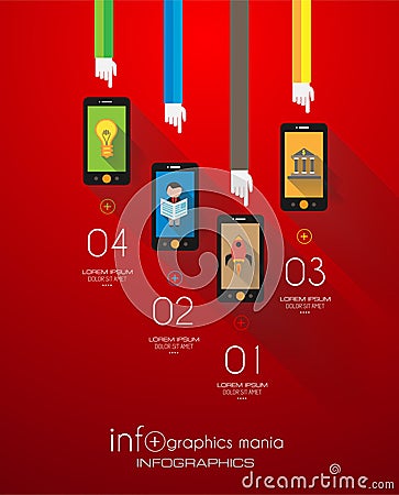 Flat UI Design Concepts For Unique Infographics Vector Illustration ...