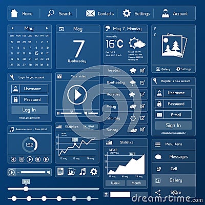 Flat User Interface Template Stock Vector - Image: 40387546