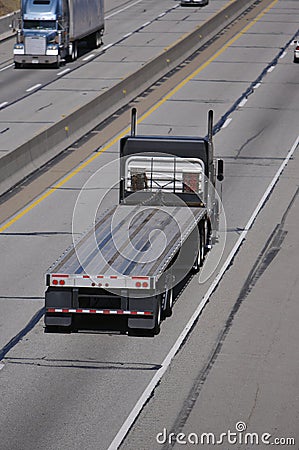 Flatbed Semi Truck Stock Image - Image: 678441