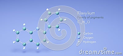Flavylium Molecule, Molecular Structures, Pigments, 3d Model ...
