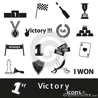 Flawless Victory Symbols Set Of Icons Vector Illustration ...