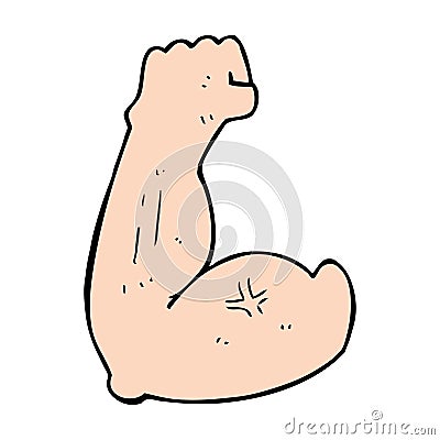 Flexing Bicep Cartoon Vector Illustration | CartoonDealer.com #37015886