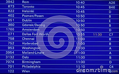 Flight Schedule Display Board Stock Photos - Image: 18738633
