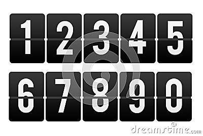 Flip Board Number Set, Mechanical Display Design Royalty-Free Stock ...