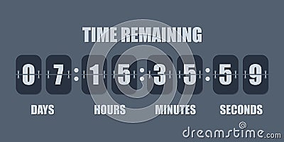 Flip Countdown Clock Counter Timer. Vector Time Remaining Count Down ...