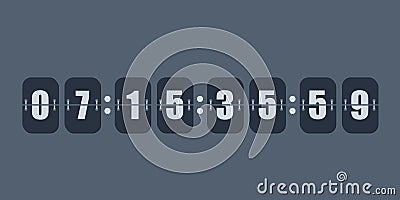 Flip Countdown Clock Counter Timer. Vector Time Remaining Count Down ...