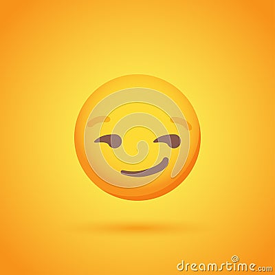 Flirting Emoticon Smile Icon With Shadow For Social Network Design ...