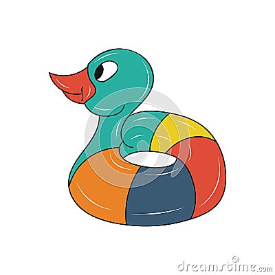 Float Ducky Vector Illustration With Simple Flat Design | CartoonDealer ...