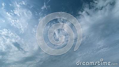 Floating Fluffy Clouds. Two Layers of Cloudiness. Blue Summer Sky with ...