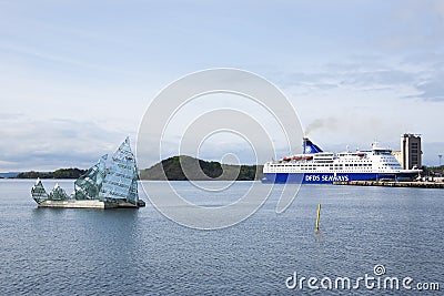 Floating Sculpture In Front Of The Opera House In Oslo Editorial Image ...