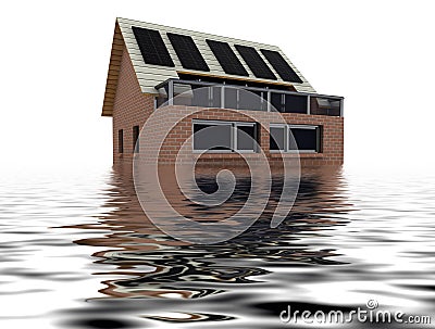 Floating Sustainable House With Solar Pannels Royalty-Free Stock ...
