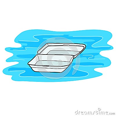 Floating Trash Water Pollution Cartoon Vector | CartoonDealer.com ...