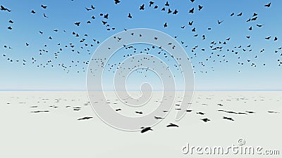 Flock of Birds Flying Across the Screen Stock Video - Video of pack ...