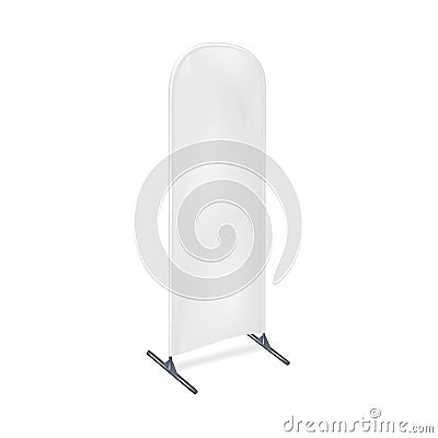 Floor Banner Stand Vector Mockup. Vertical Pop-up Display Realistic ...