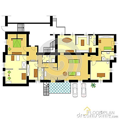 Floor Plan Cartoon Vector | CartoonDealer.com #36175521