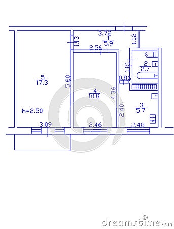 Floorplan Illustration. Floor Plan. Autocad Royalty-Free Stock Photography | CartoonDealer.com ...