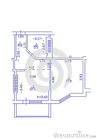Floorplan Illustration. Floor Plan. Autocad Stock Image | CartoonDealer.com #158131165
