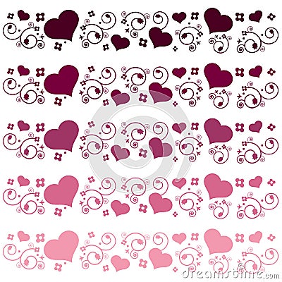Floral Heart Borders Stock Image - Image: 17644381