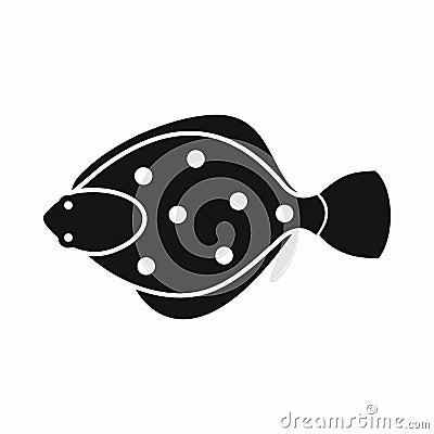 Flounder Fish Icon, Simple Style Vector Illustration | CartoonDealer ...