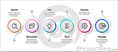 Flow Infographic. Step Timeline Diagram, Workflow Process Scheme. Flowchart Sequence Template ...