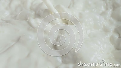 Flow Pouring Milk Splash with Bubbles Slow Motion Stock Footage - Video ...