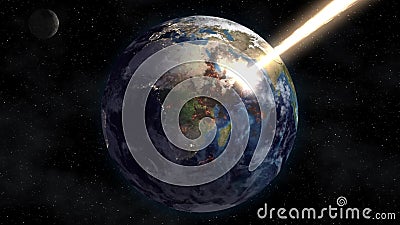 The Flow of Solar Energy Burns the Planet Earth in Space. Apocalypse ...