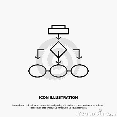 Flowchart, Algorithm, Business, Data Architecture, Scheme, Structure, Workflow Line Icon Vector ...