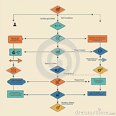 Flowchart With Diamond-shaped Nodes And Arrows Indicating Process ...