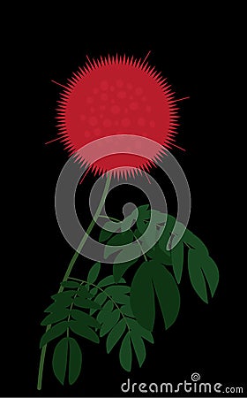 Fun Red Powder Puff Tree Flower Vector Illustration | CartoonDealer.com ...