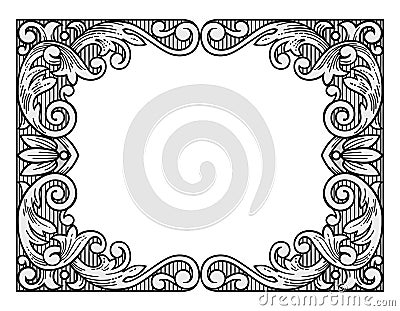 Flower Engraving Frame Royalty Free Stock Photos - Image: 4325498