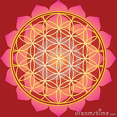 Flower Of Life In Red Lotus Stock Photos - Image: 27722983