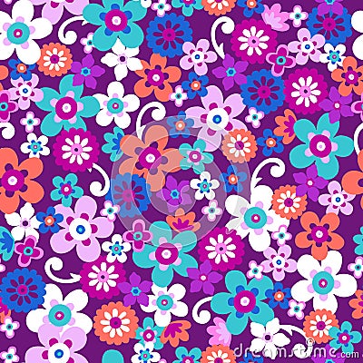 Flowers Seamless Repeat Pattern Vector Stock Images - Image: 5753344