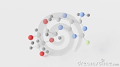 Fludarabine Molecule 3d, Molecular Structure, Ball And Stick Model ...